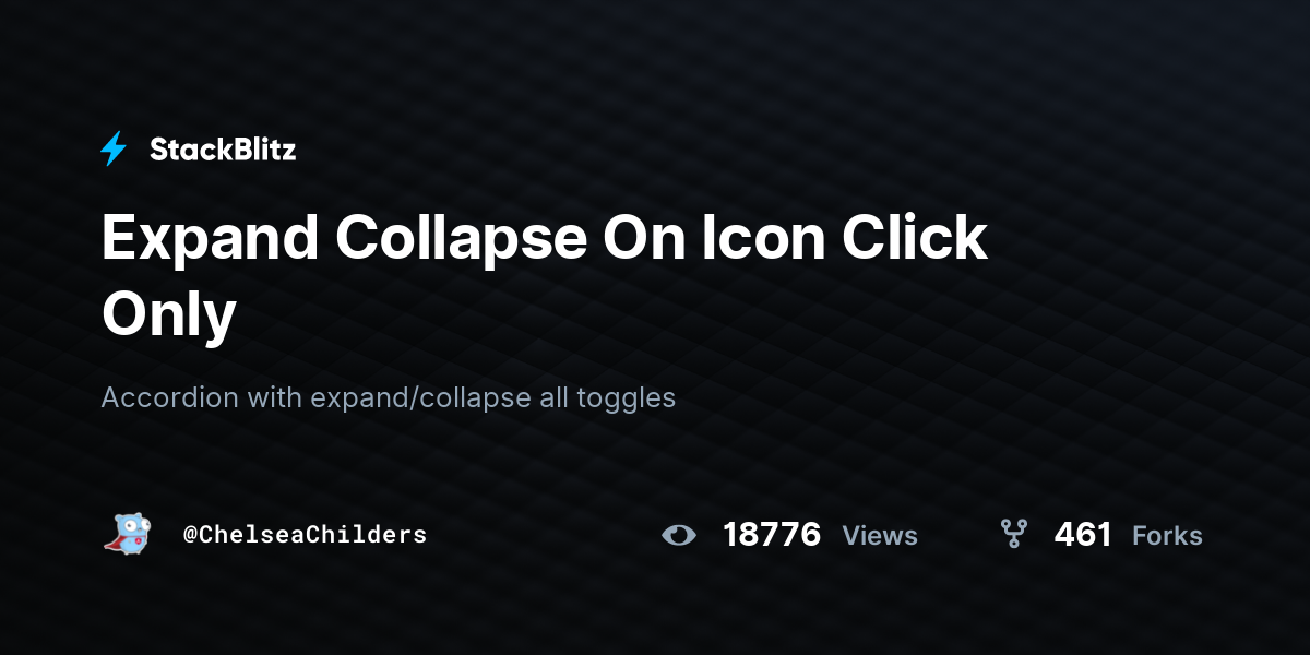 Expand Collapse On Icon Click Only - StackBlitz