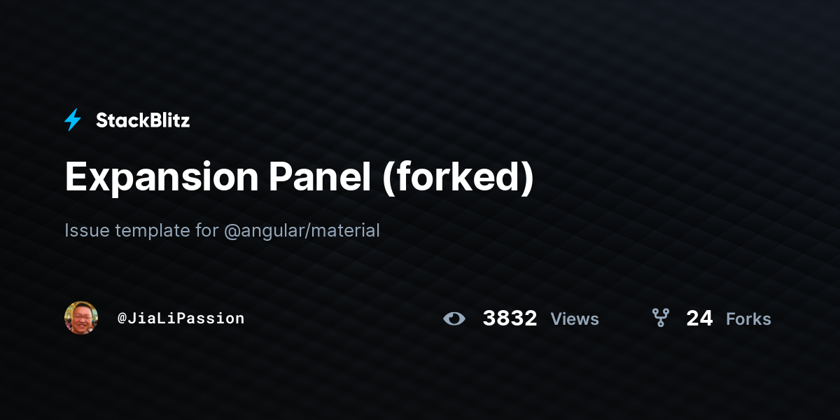 Expansion Panel (forked) - StackBlitz