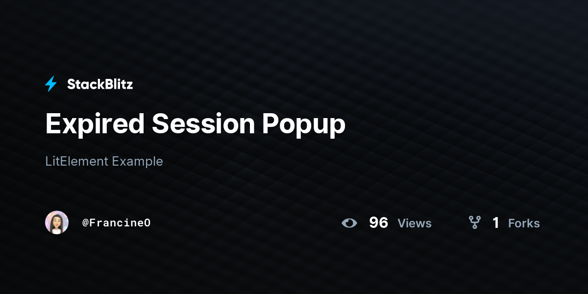 Expired Session Popup - StackBlitz