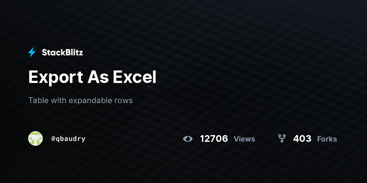 Export As Excel - StackBlitz