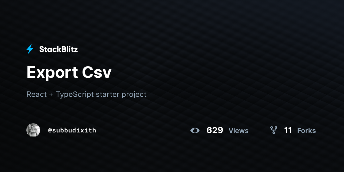 Export Csv - StackBlitz