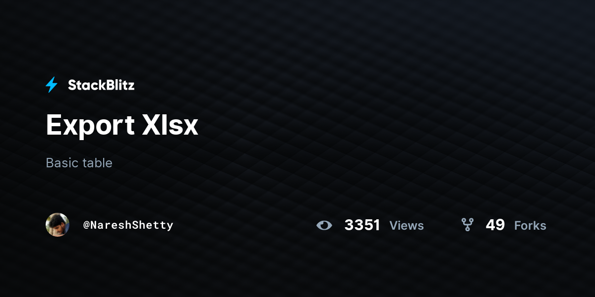 Export Xlsx - StackBlitz