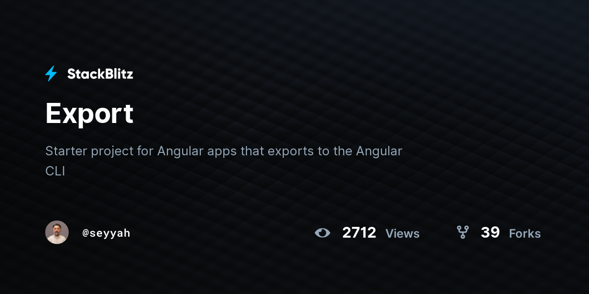 Export - StackBlitz