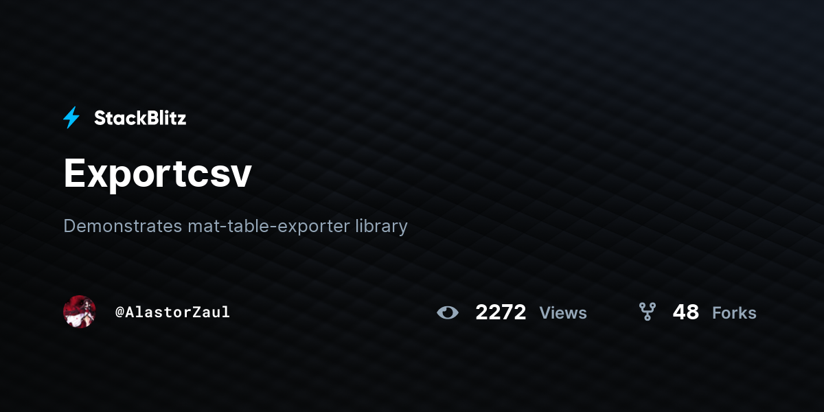 Exportcsv - StackBlitz Exportcsv - StackBlitz
