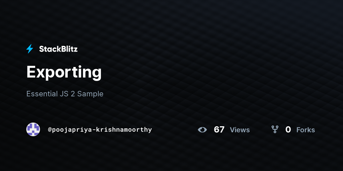 Exporting - StackBlitz