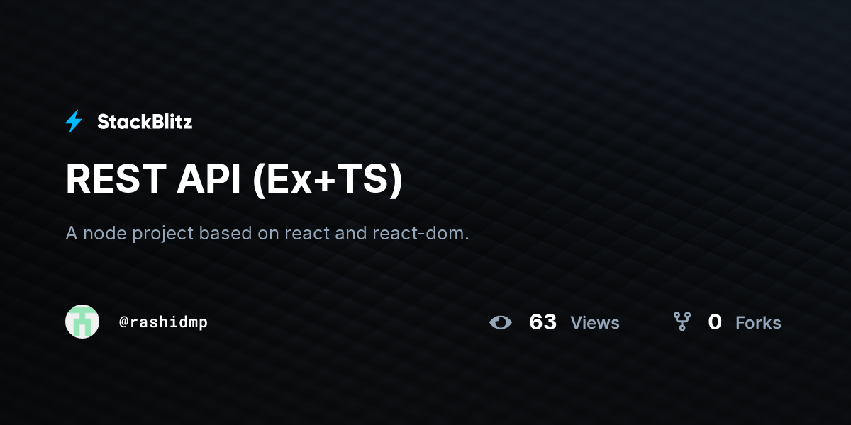 REST API (Ex+TS) - StackBlitz