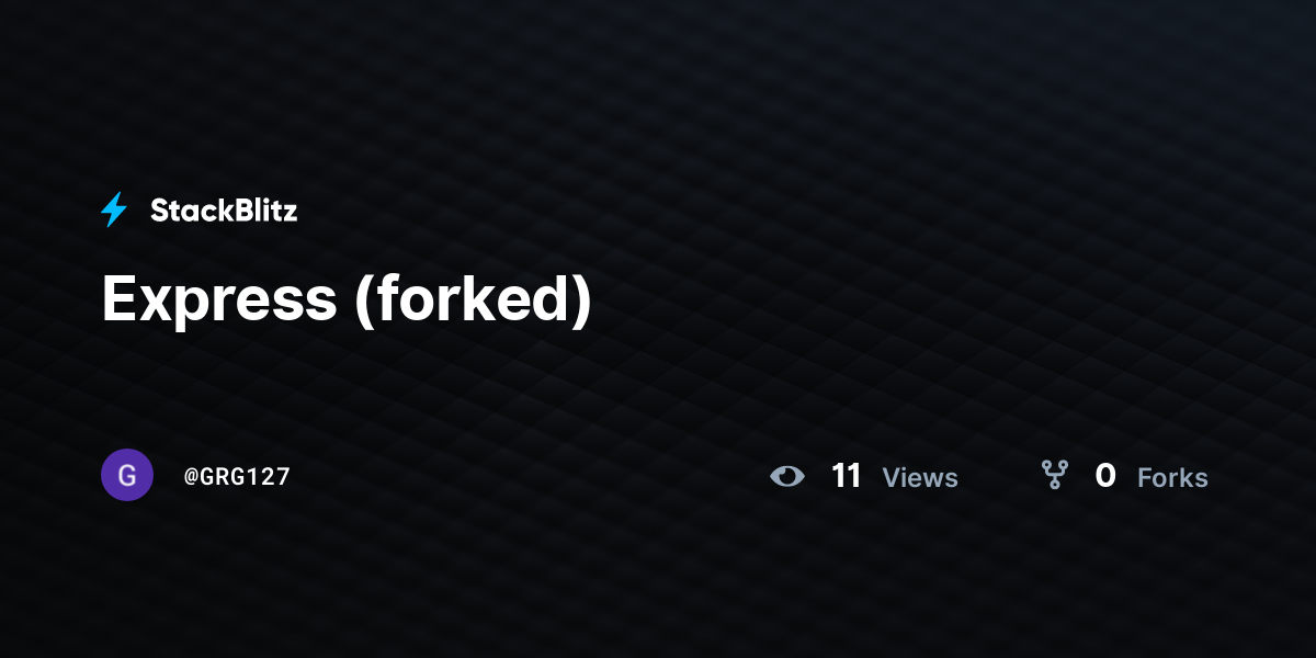 Express (forked) - StackBlitz