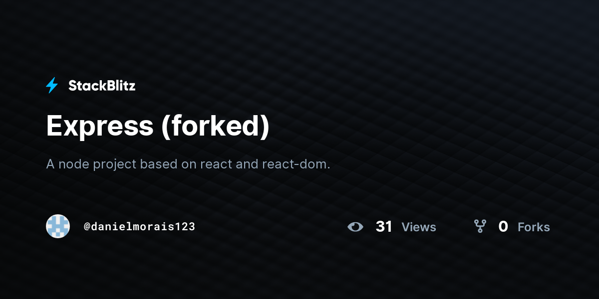 Express (forked) - StackBlitz