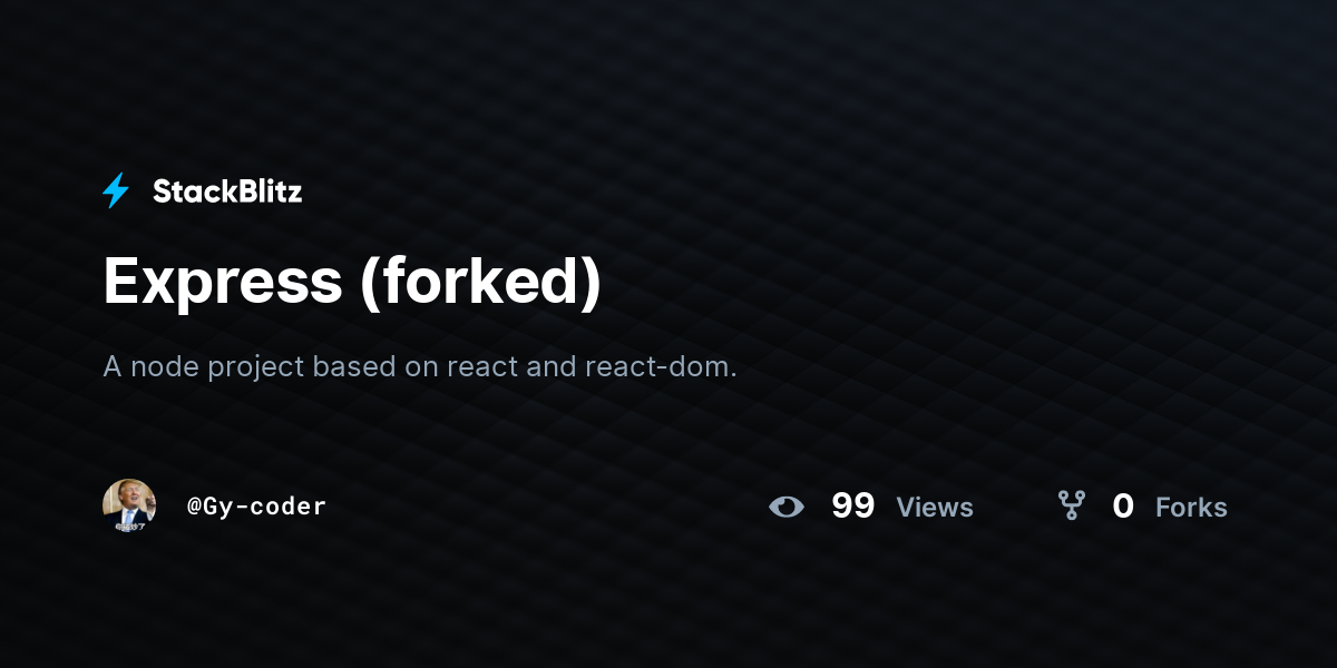 Express Forked Stackblitz