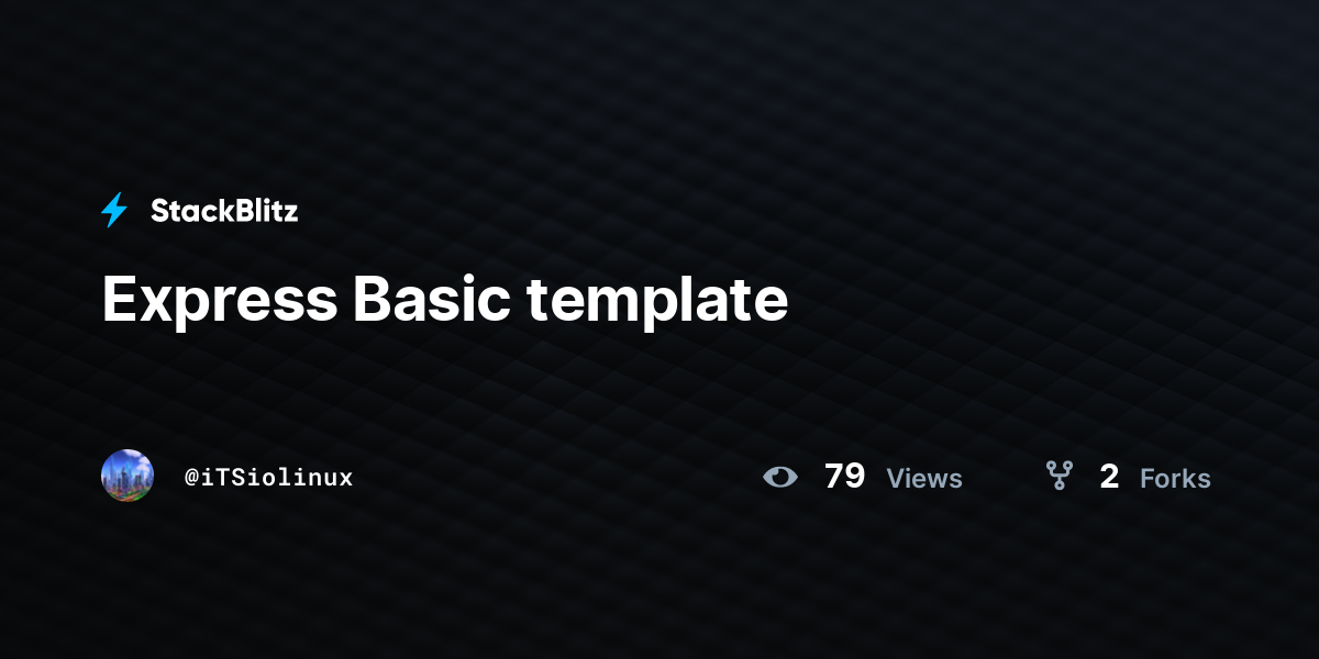 Express Basic template - StackBlitz