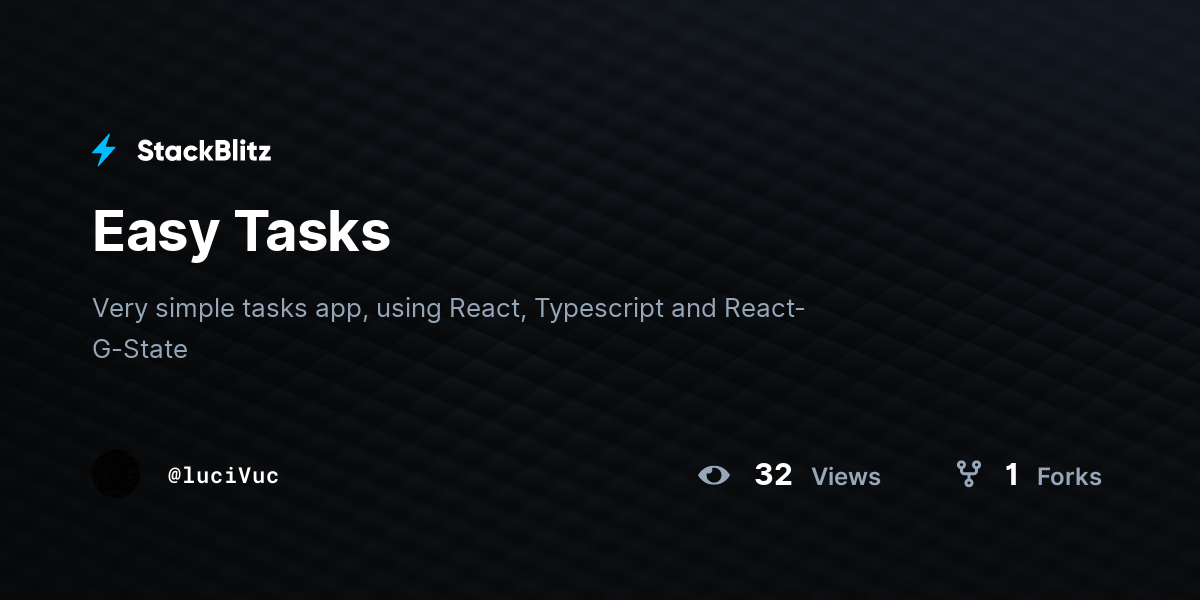 Easy Tasks - StackBlitz