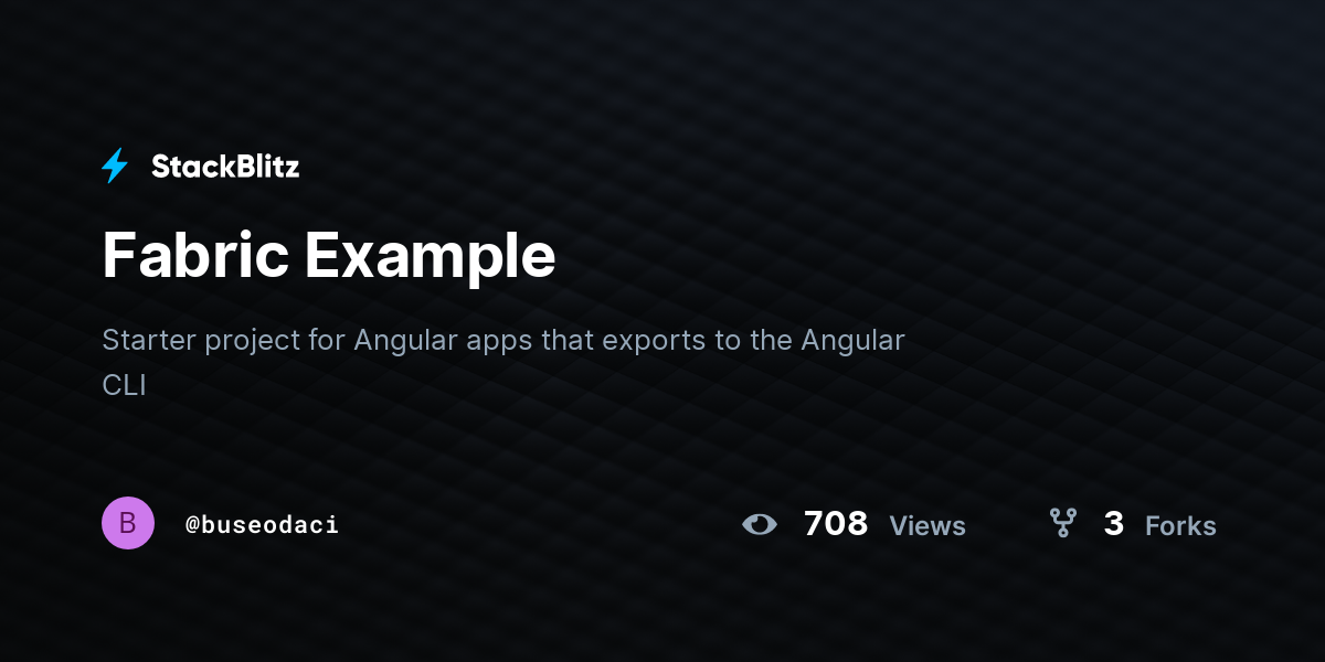 Fabric Example - StackBlitz