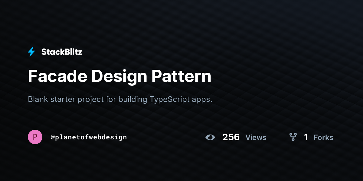 Facade Design Pattern - StackBlitz