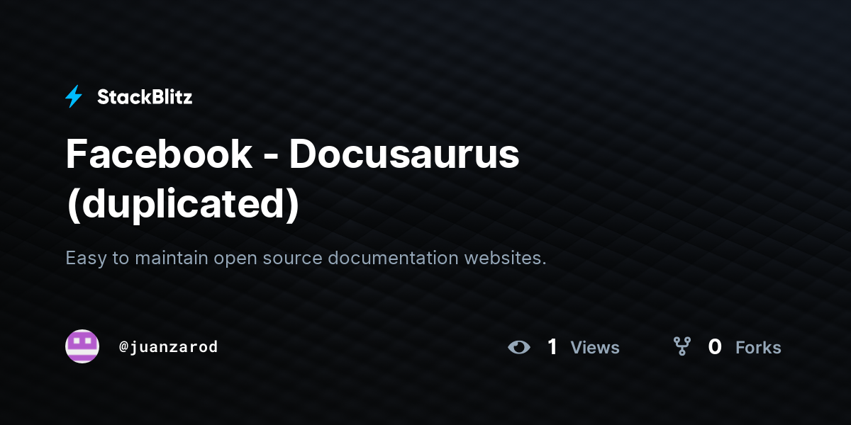 Facebook - Docusaurus (duplicated) - StackBlitz