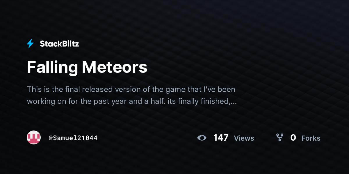 Falling Meteors - StackBlitz