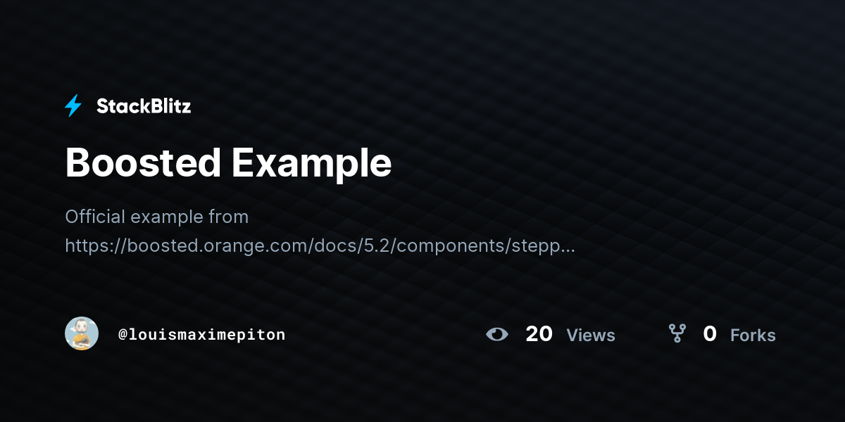 Boosted Example - StackBlitz