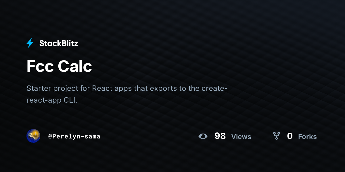 Fcc Calc - StackBlitz