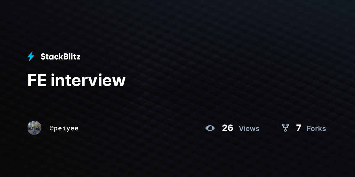 FE interview - StackBlitz