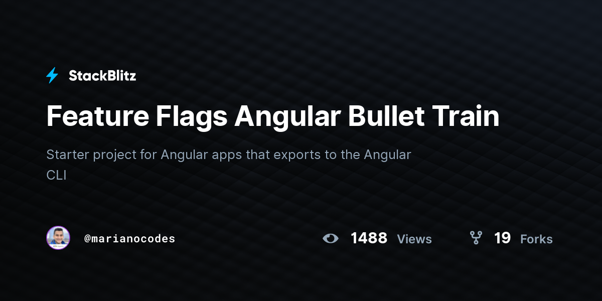 Feature Flags Angular Bullet Train Stackblitz