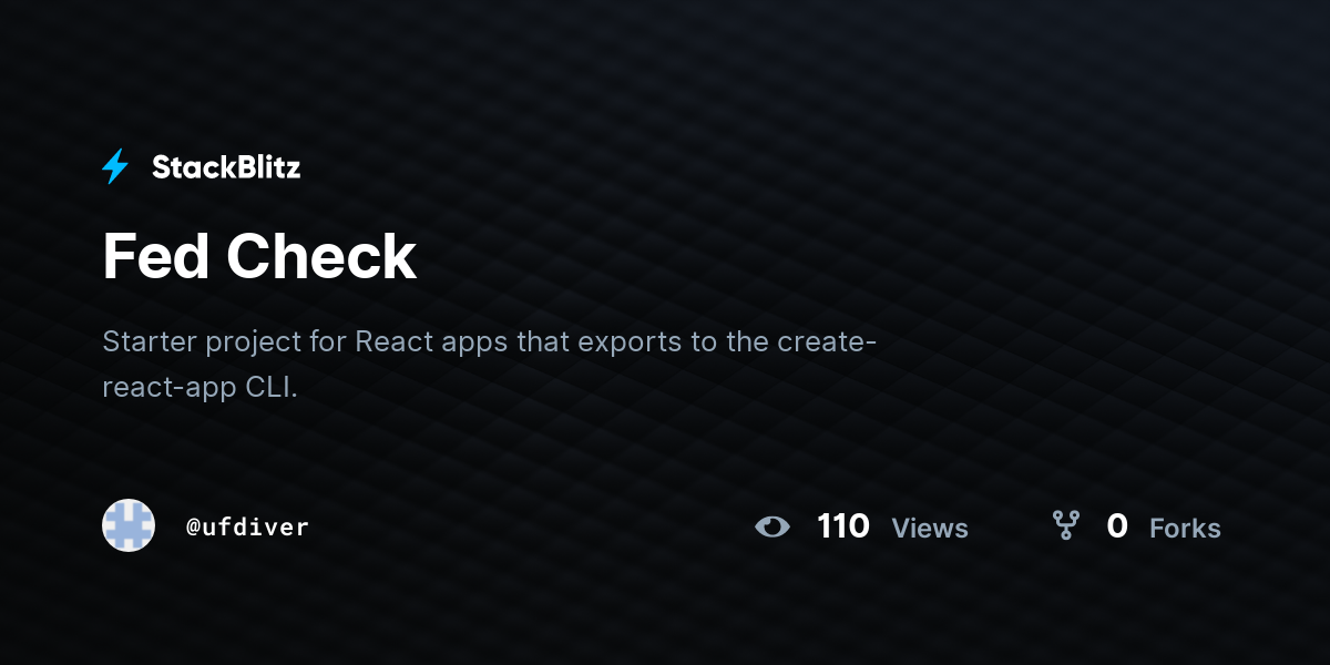 Fed Check - StackBlitz