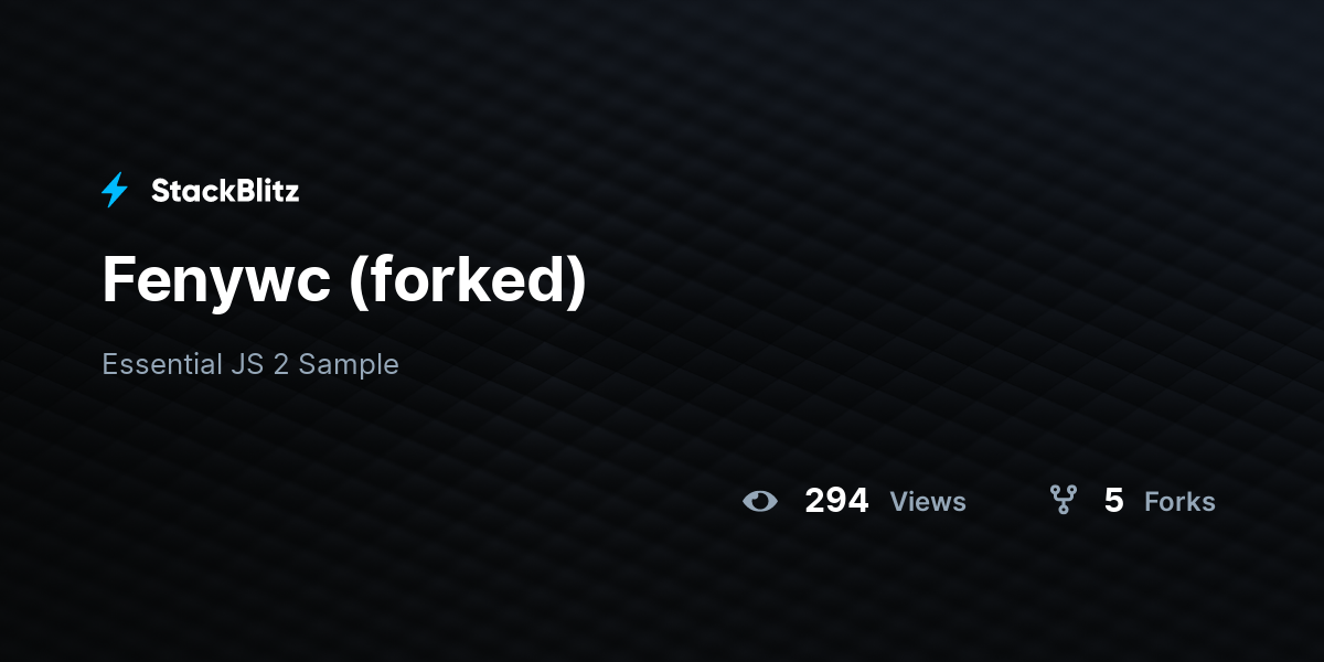 Fenywc (forked) - StackBlitz