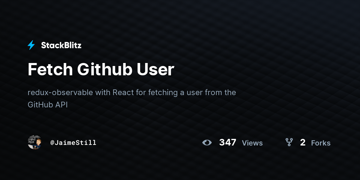 Fetch Github User - StackBlitz