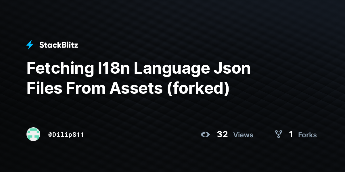 Fetching I18n Language Json Files From Assets (forked) - StackBlitz