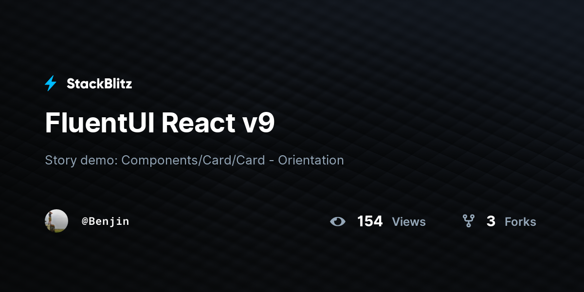 FluentUI React v9 - StackBlitz