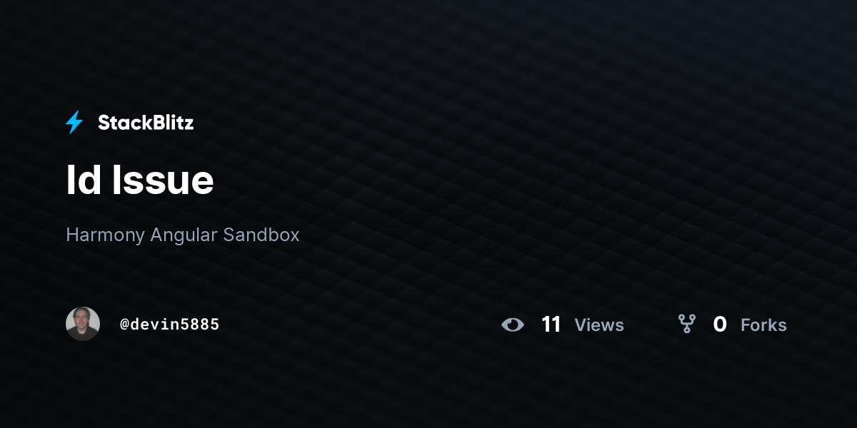 Id Issue - StackBlitz