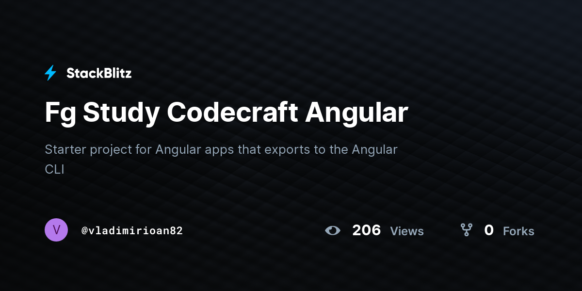 Fg Study Codecraft Angular - StackBlitz