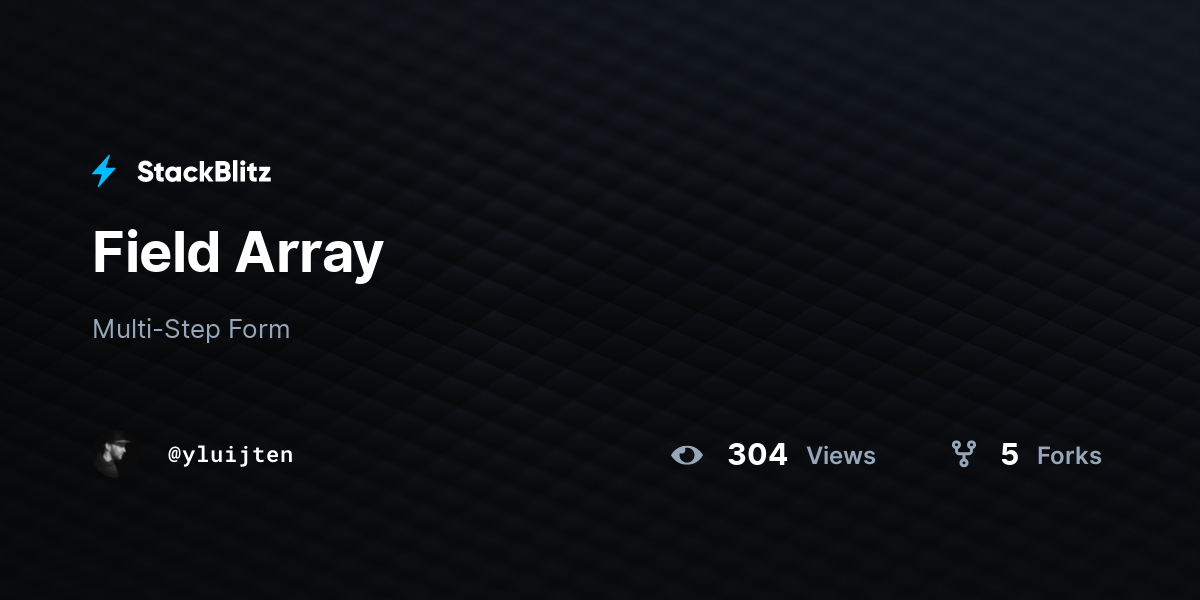 Field Array - StackBlitz