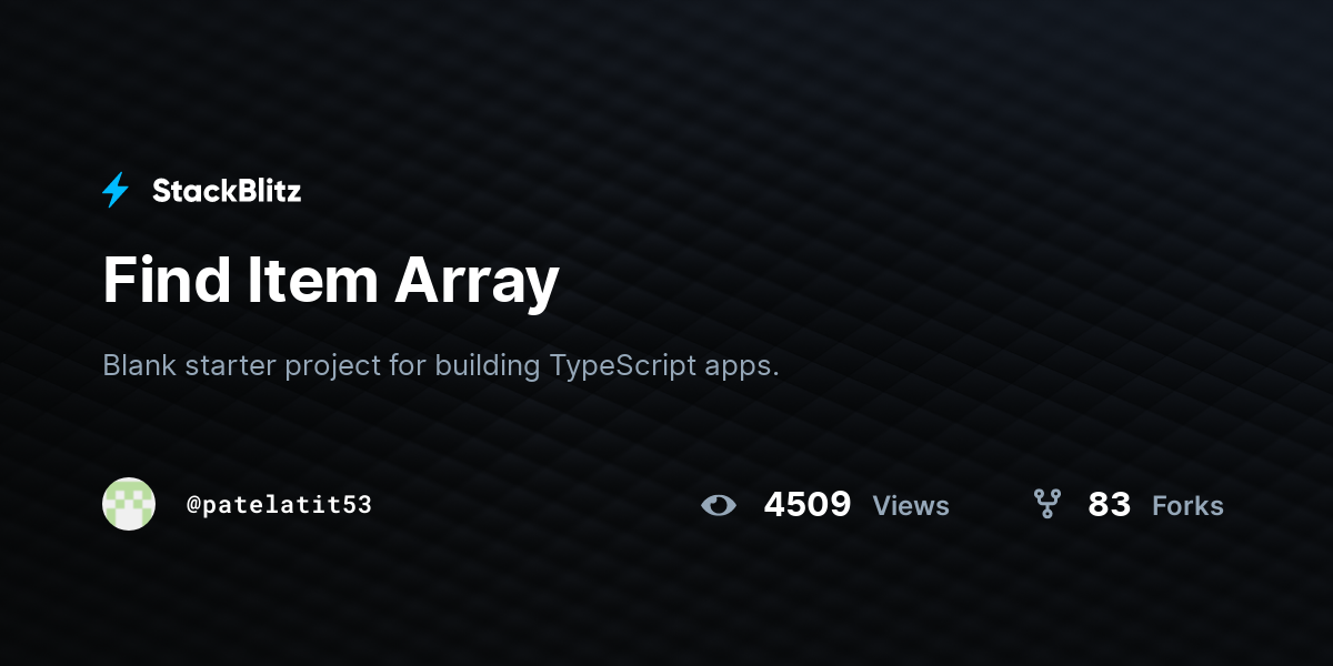 Find Item Array - StackBlitz