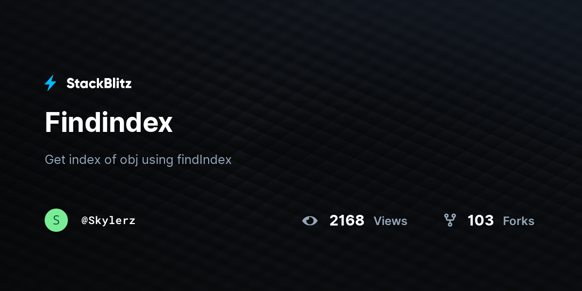 Findindex - StackBlitz