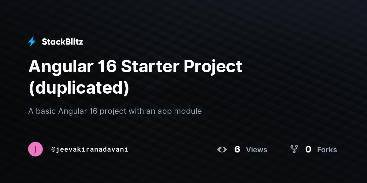 Angular 16 Starter Project (duplicated) - StackBlitz