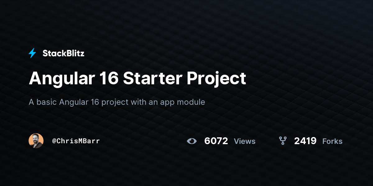 Angular 16 Starter Project - StackBlitz