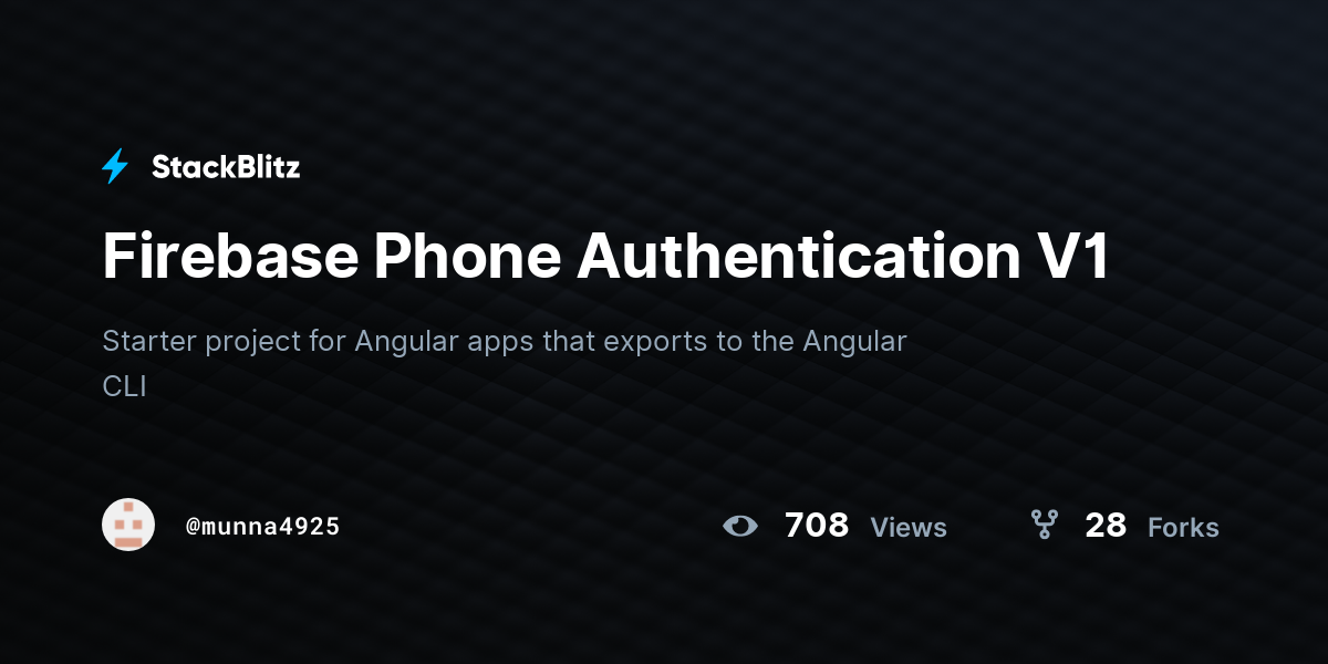 Firebase Phone Authentication V1 - StackBlitz