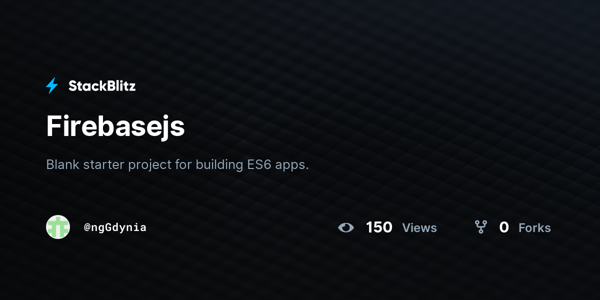 Firebasejs - StackBlitz