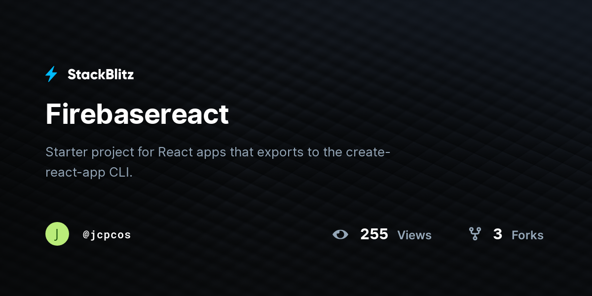 Firebasereact Stackblitz