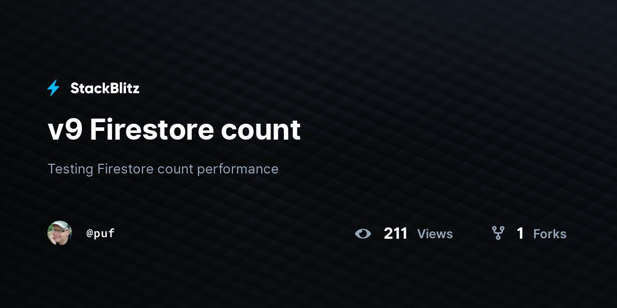 v9 Firestore count - StackBlitz v9 Firestore count - StackBlitz
