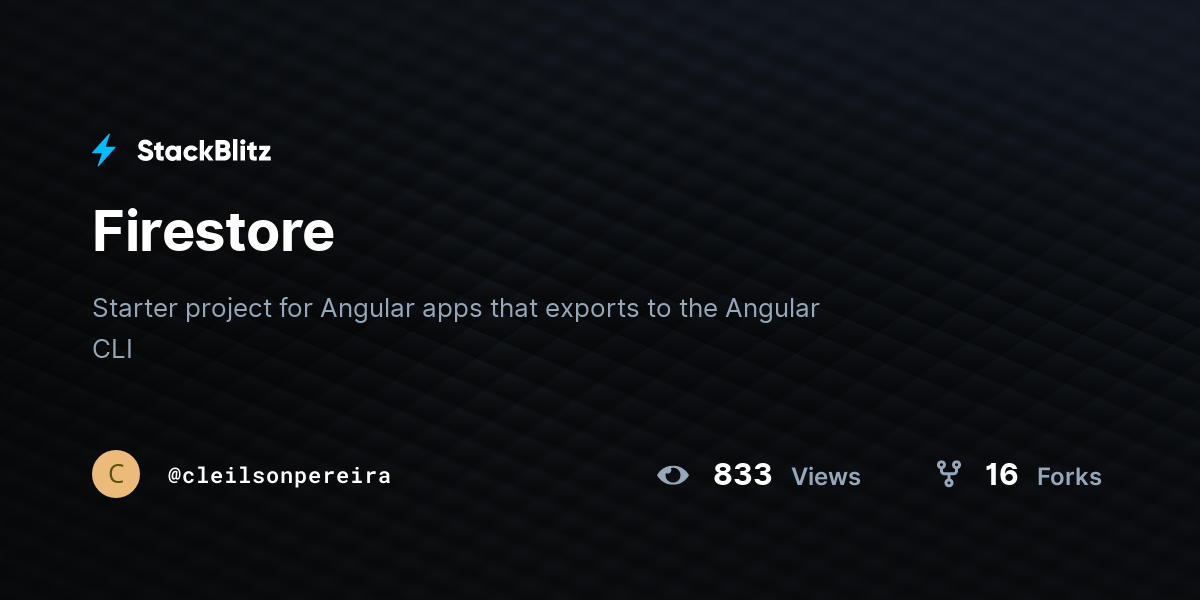 Firestore - StackBlitz