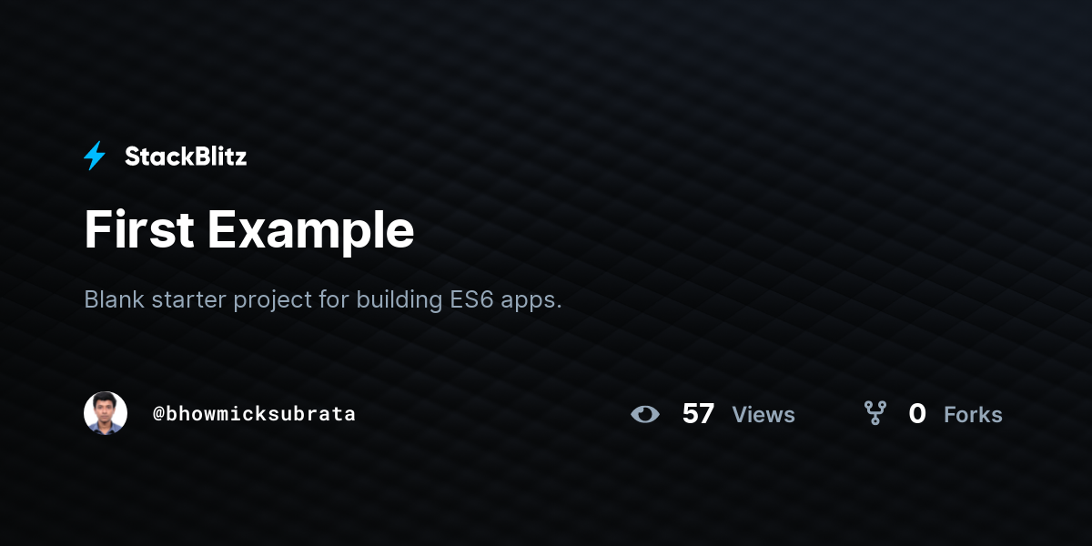 First Example Stackblitz