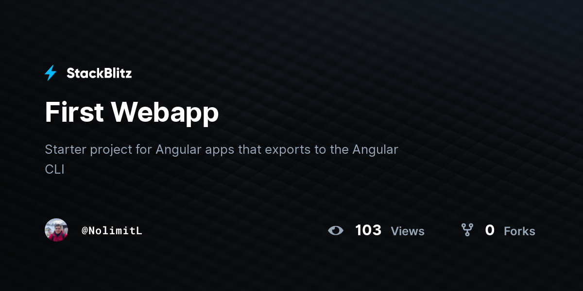 First Webapp - StackBlitz