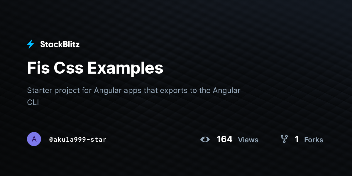 Fis Css Examples - StackBlitz