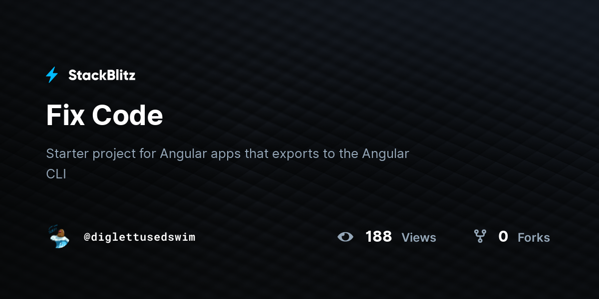 Fix Code - StackBlitz