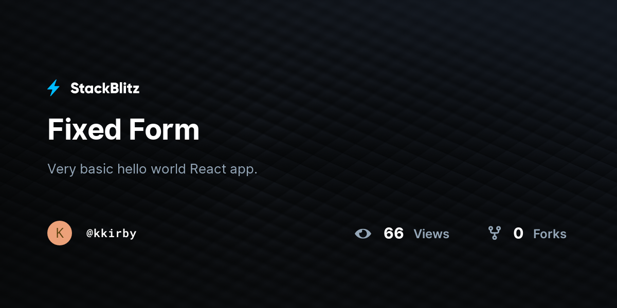 Fixed Form - StackBlitz Fixed Form - StackBlitz