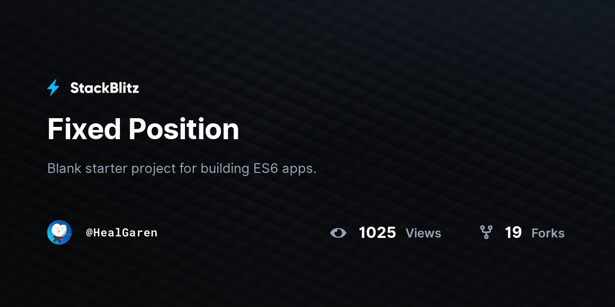 Fixed Position - StackBlitz