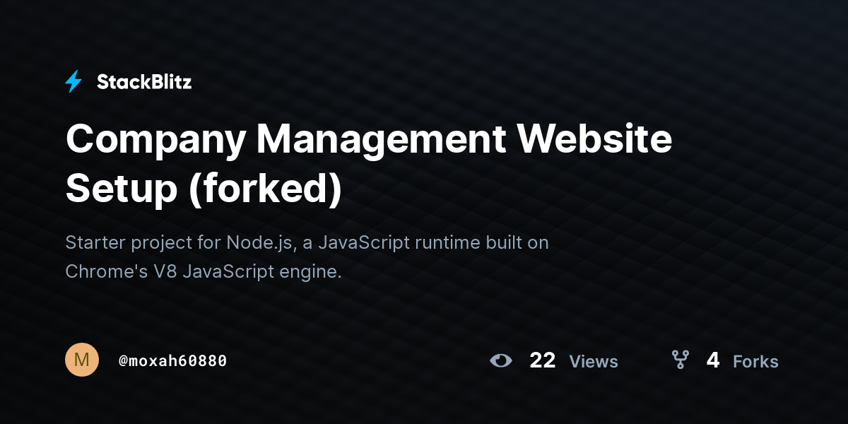 Company Management Website Setup (forked) - StackBlitz
