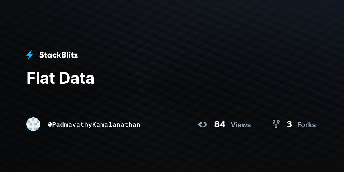 Flat Data - StackBlitz