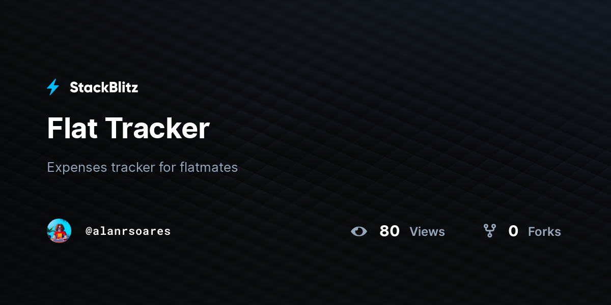 Flat Tracker - StackBlitz