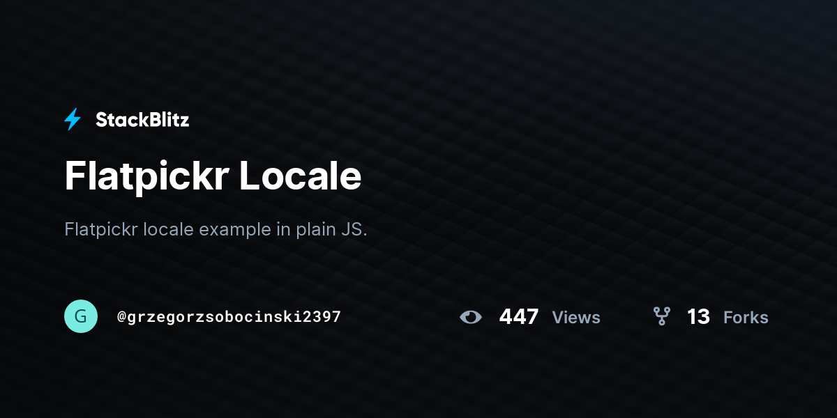 Flatpickr Locale - StackBlitz